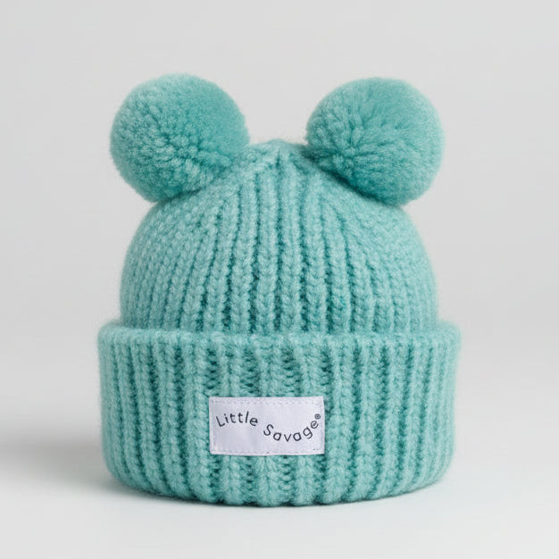 Blødeste strik hue i alpaca uld med Pom Pom ører fra Little Savage.
